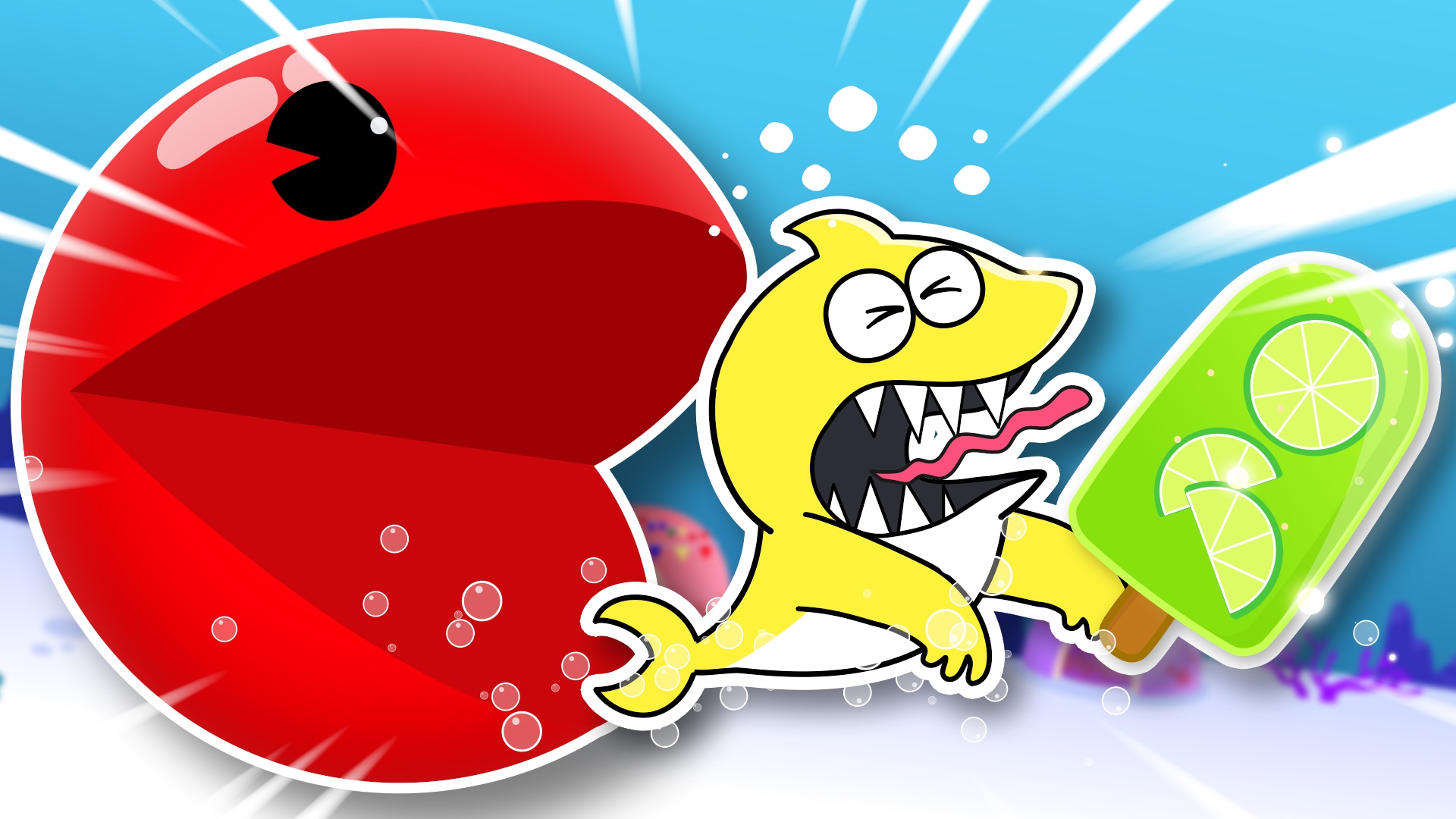 Learn Colors With Baby Shark Vs Pacman Loves To Eat Ice Cream For Kids ...