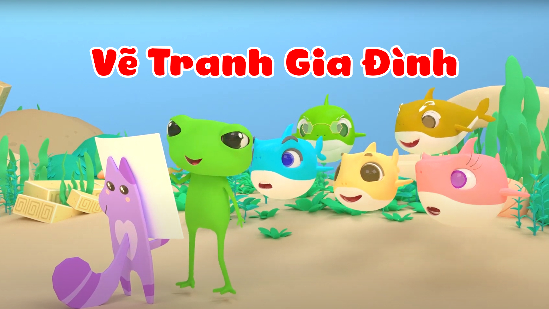 Vẽ Tranh Gia Đình - Baby Shark 3D